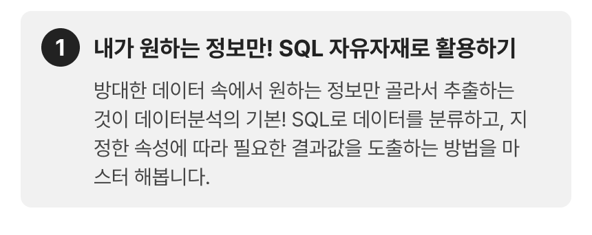 빡공단 Sql실무활용 클래스 배워서 바로 쓰는 Sql데이터분석 실무활용편 
